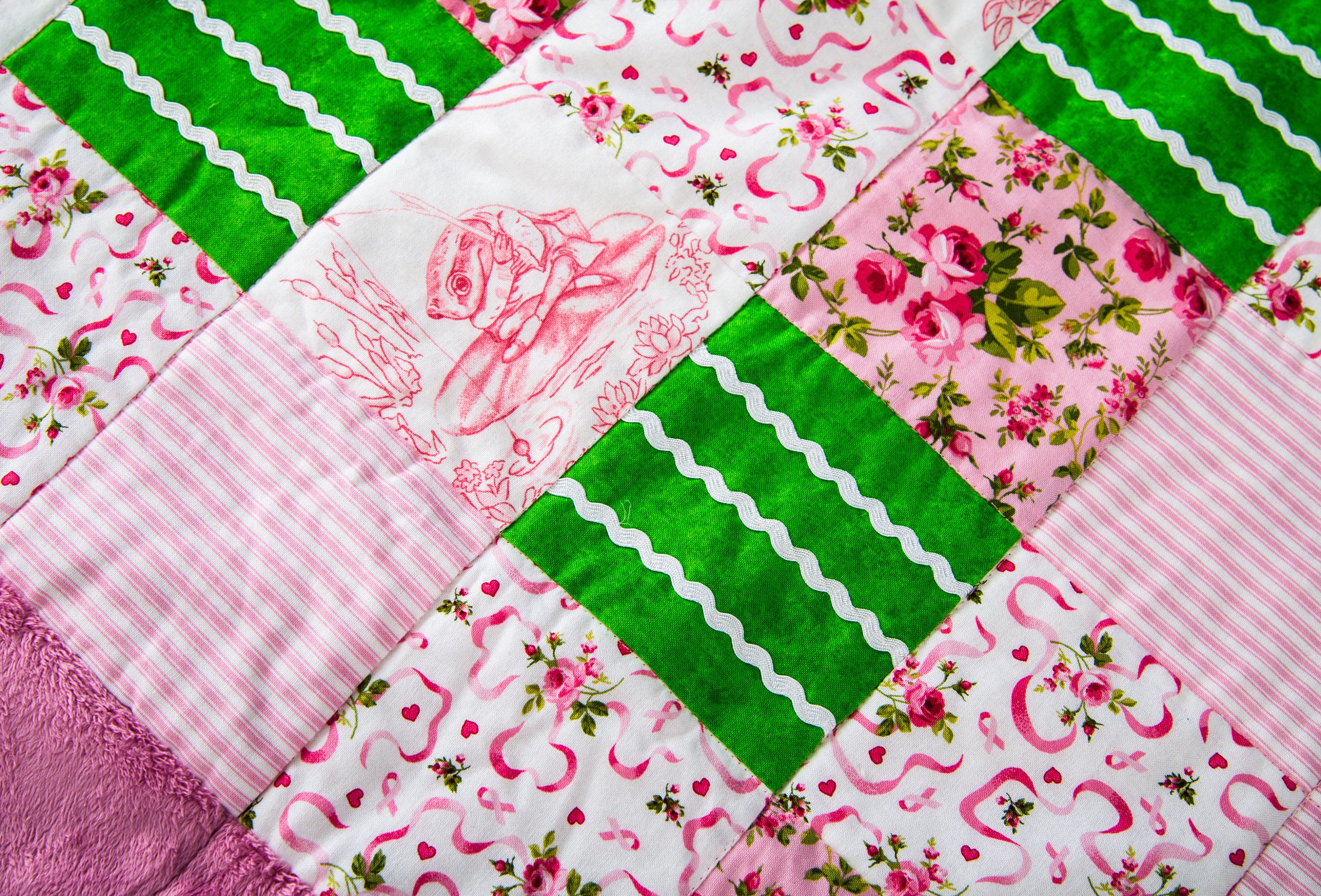 Pink and Green Peter Rabbit Baby Quilt. - Etsy