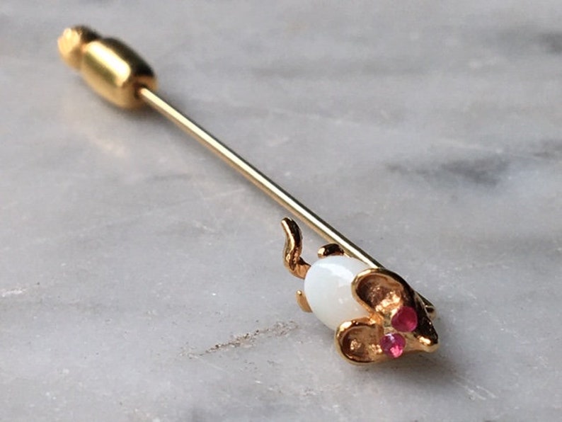 Vintage 14K Gold Red Ruby Gemstone Eyes Opal Jelly Belly | Etsy