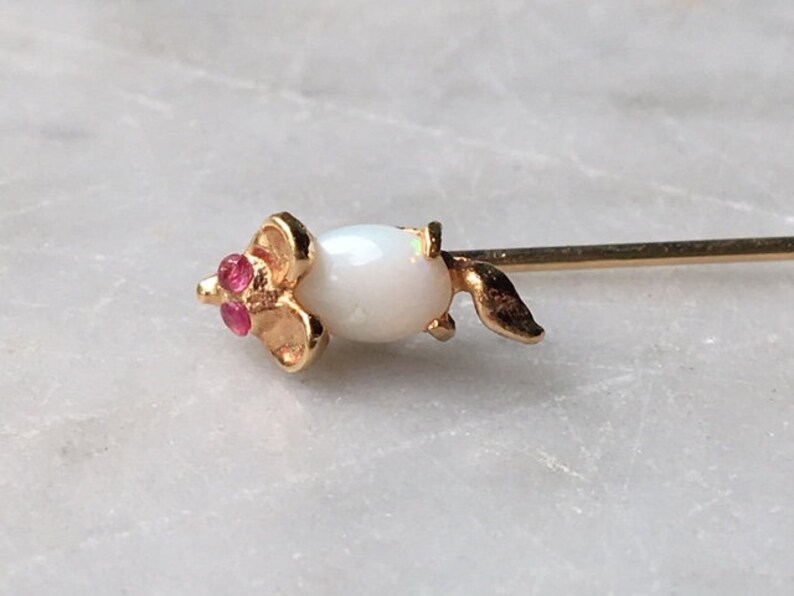 Vintage 14K Gold Red Ruby Gemstone Eyes Opal Jelly Belly | Etsy