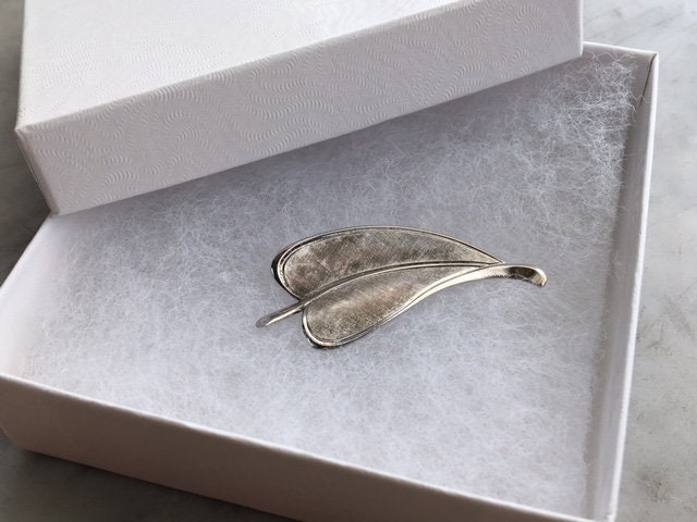 Vintage Sterling Silver 925 Leaf Pin Brushed Satin Finish / - Etsy
