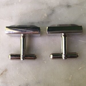 Vintage Kenneth Cole New York Silver Tone Cufflinks Rectangle Cuff ...