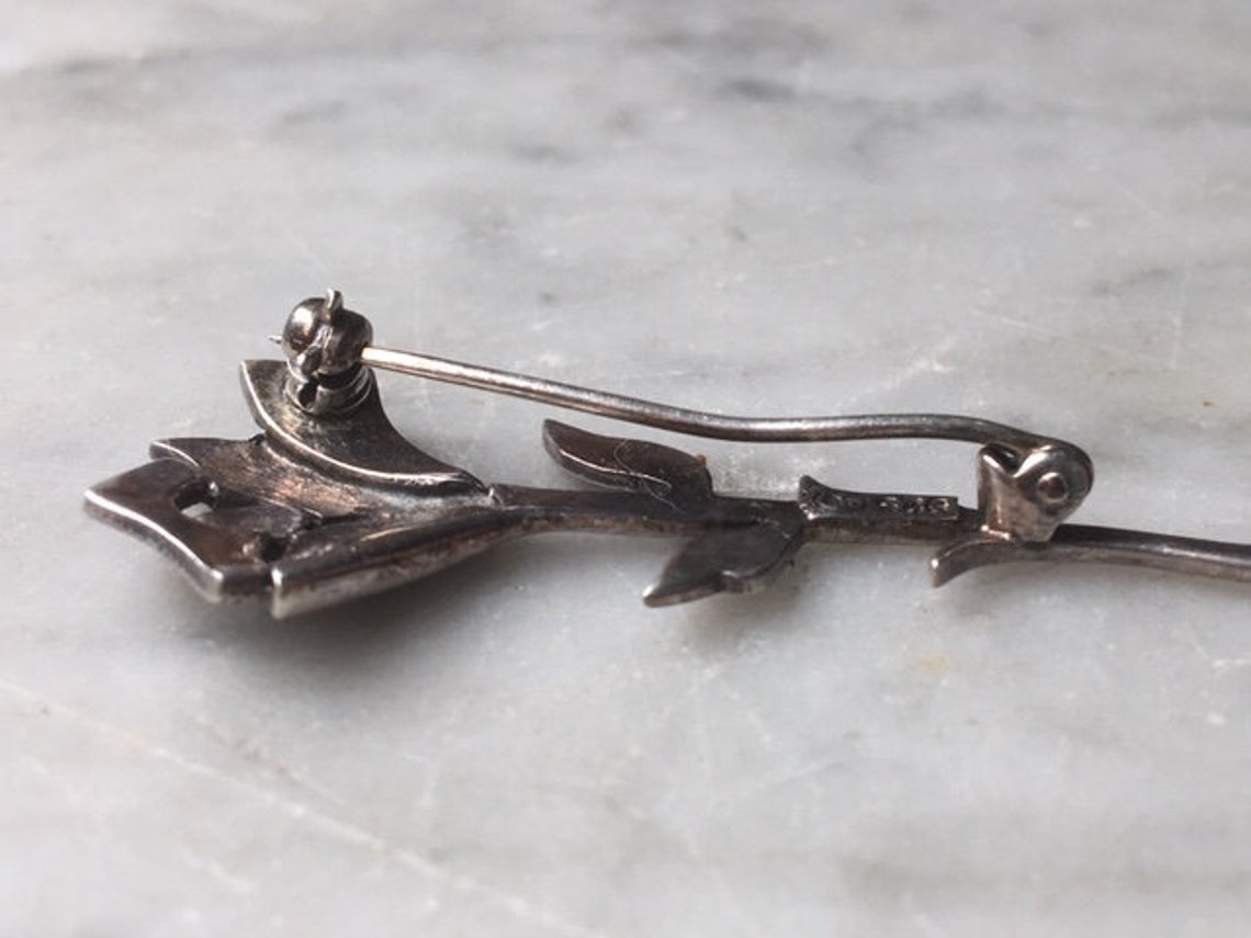 Vintage Sterling Silver 925 Marcasite Figural Rose Flower - Etsy