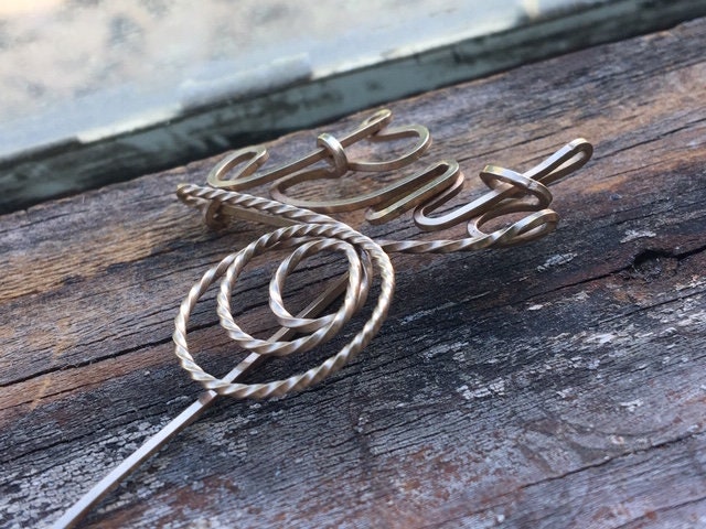 Vintage Gold Tone Personalized Name Pat Lapel Tie Pin Bent - Etsy