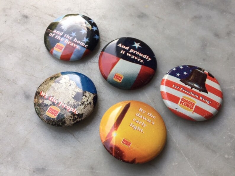 Vintage Patriotic Burger King Round Circle America Pinback | Etsy