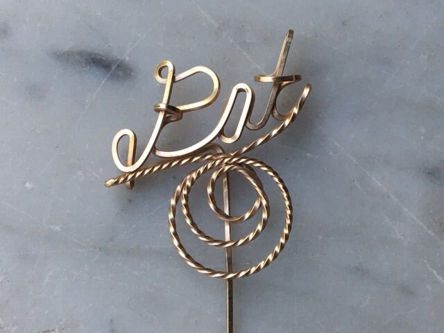 Vintage Gold Tone Personalized Name Pat Lapel Tie Pin Bent - Etsy