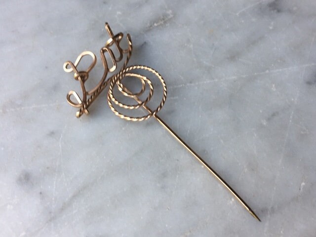 Vintage Gold Tone Personalized Name Pat Lapel Tie Pin Bent - Etsy