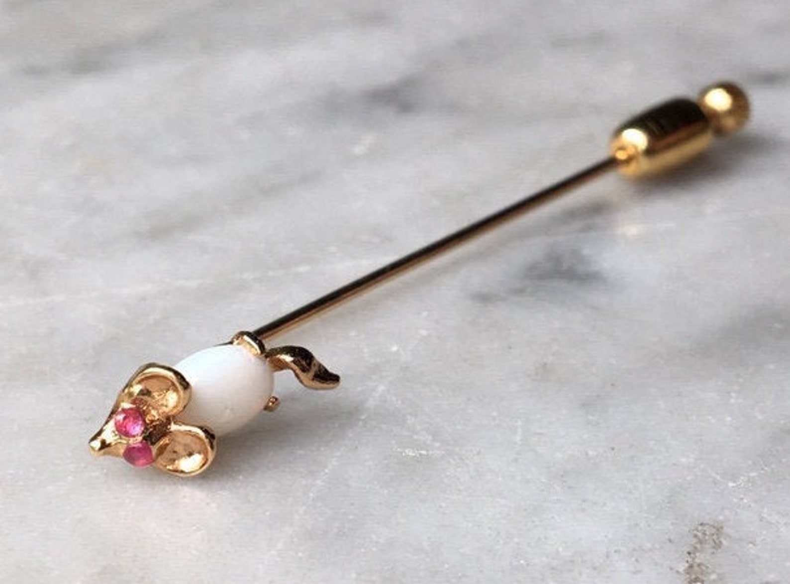 Vintage 14K Gold Red Ruby Gemstone Eyes Opal Jelly Belly | Etsy