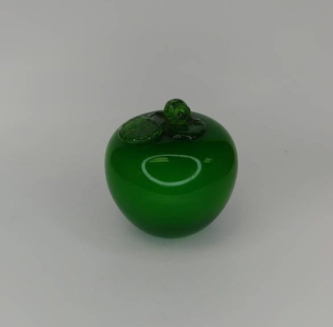 Murano Style Glass Green Apple, Vintage Life Size Fruit - Etsy