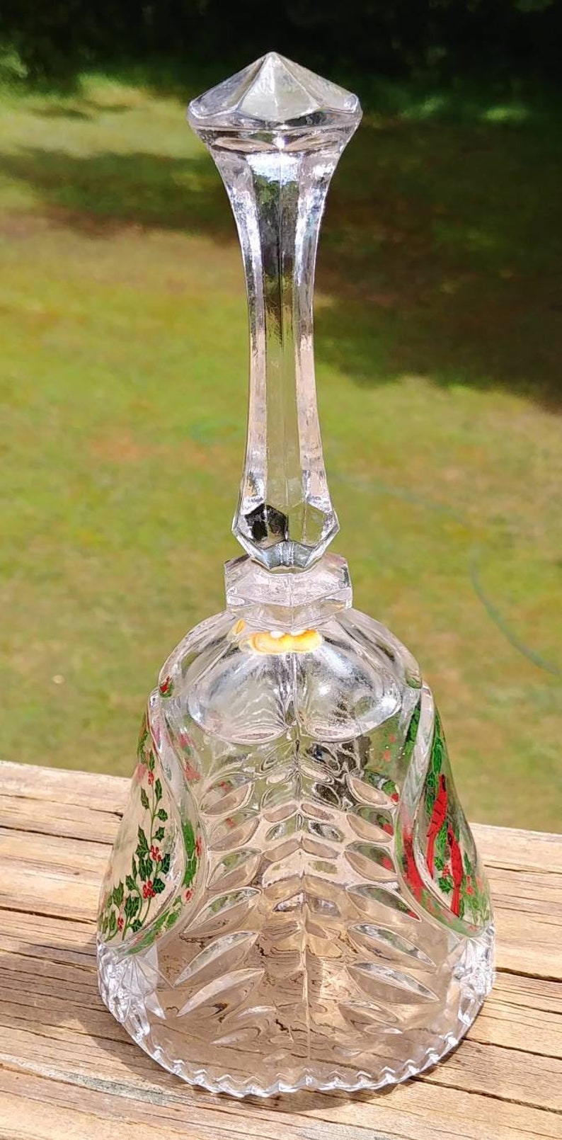 Art Mark Lead Crystal Cardinal Glass Bell, Vintage Christmas Bell - Etsy