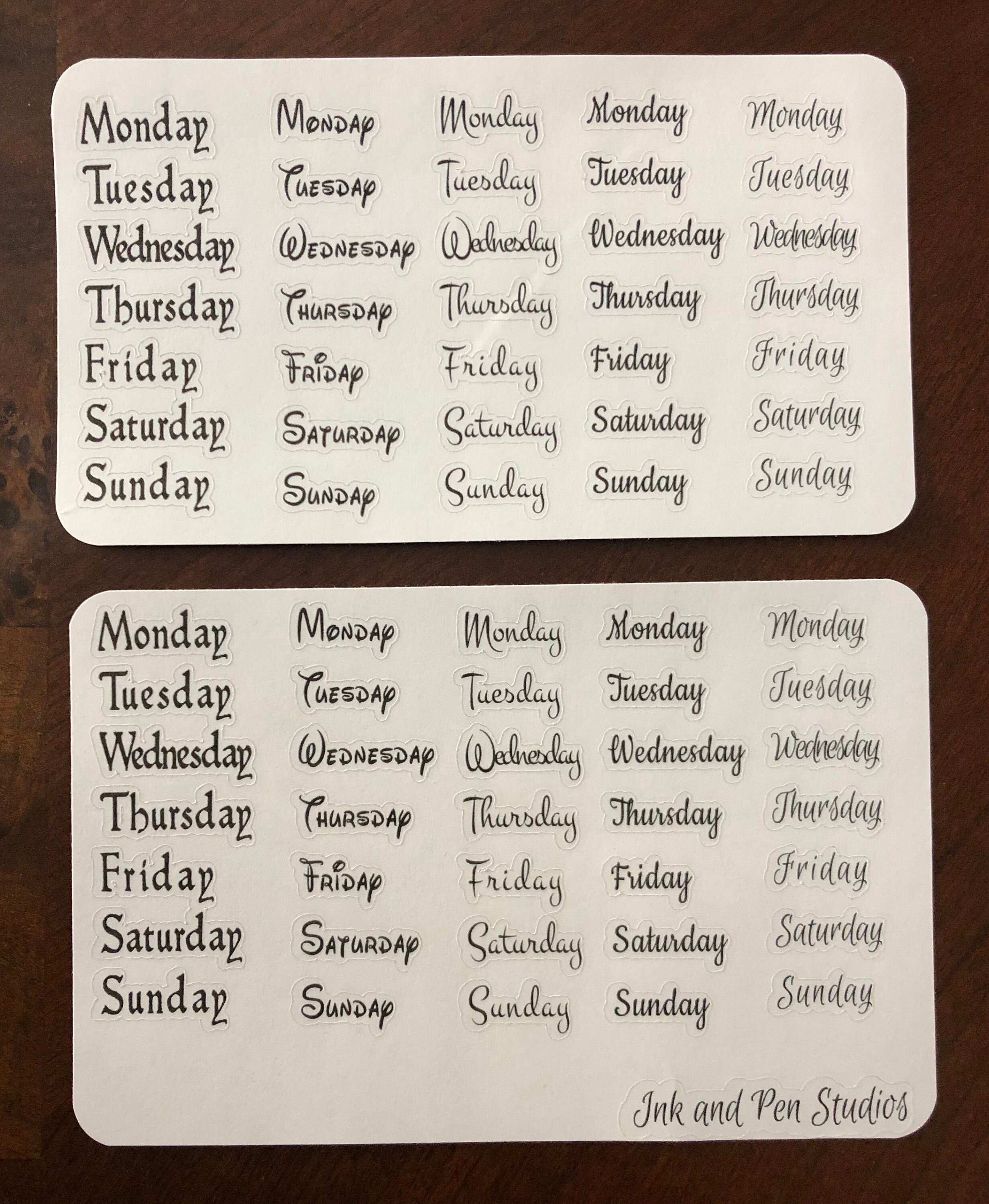 Fancy Days of the Week Printable Planner Cover Hobonichi EC HP bullet ...