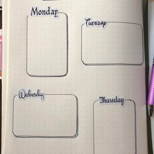 Fancy Days of the Week Printable Planner Cover Hobonichi EC HP bullet ...