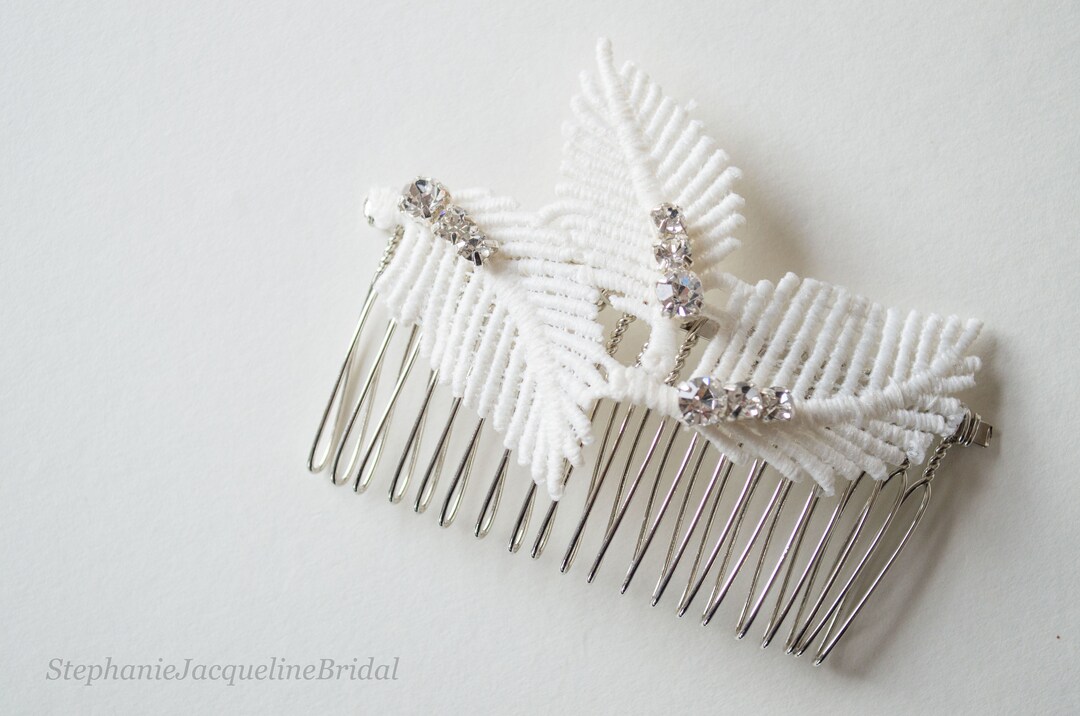 Sample Sale / Embellished Leaf Bridal Hair Comb / Romantic Bohemian ...