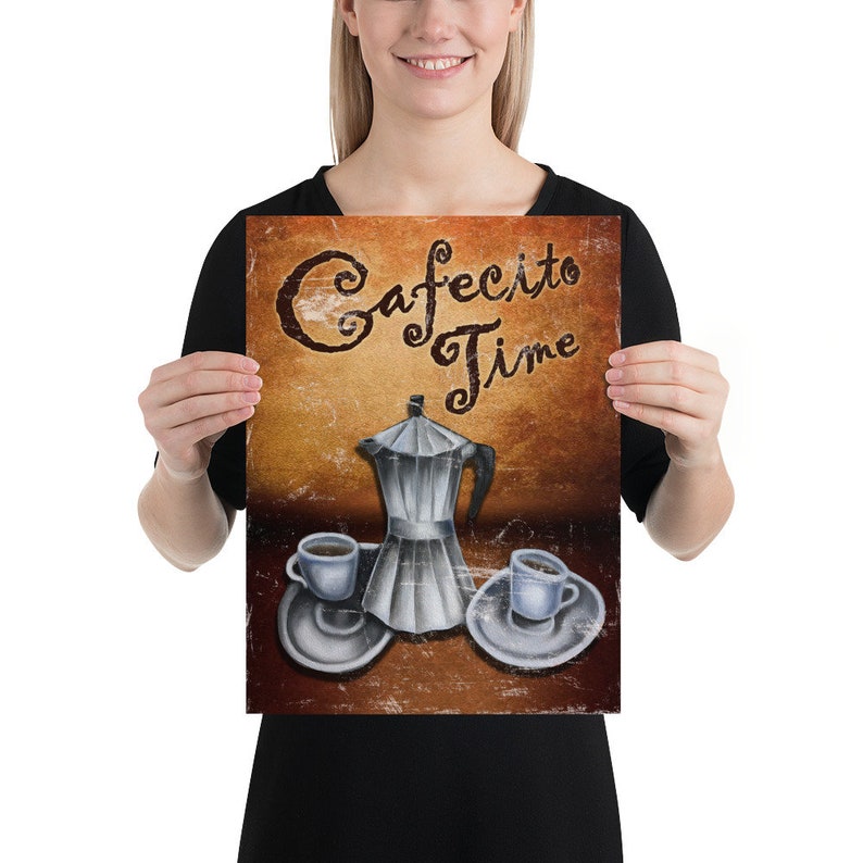 Art Print Cafecito Time Cuban Coffee Modern Contemporary - Etsy