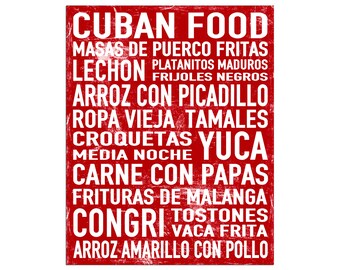 Cuban Food Sign Poster - Etsy