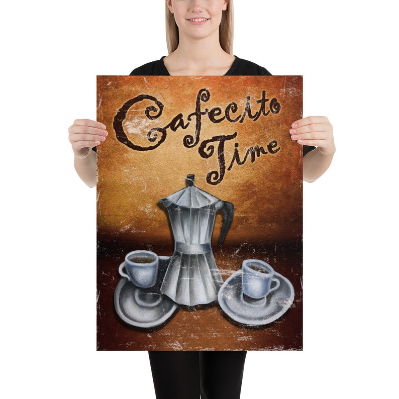Art Print Cafecito Time Cuban Coffee Modern Contemporary - Etsy