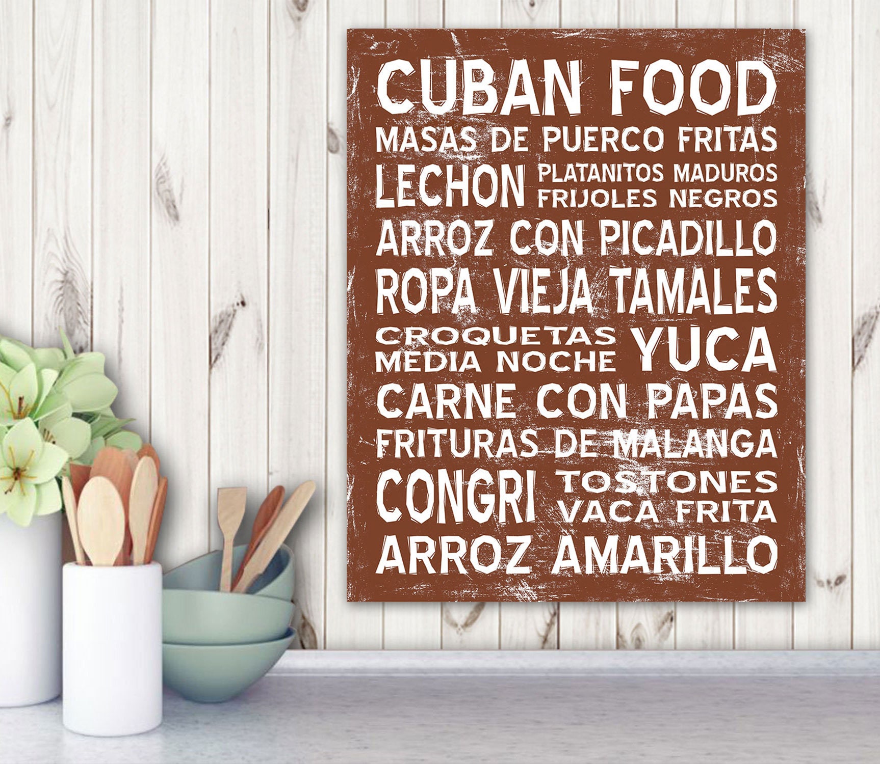 Cuban Food Word Art Poster Modern Contemporary Home Wall - Etsy