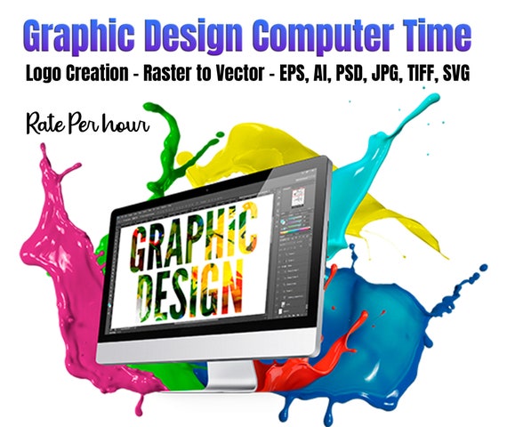 Graphic Design Computer Art Time for Custom Logos Raster to - Etsy
