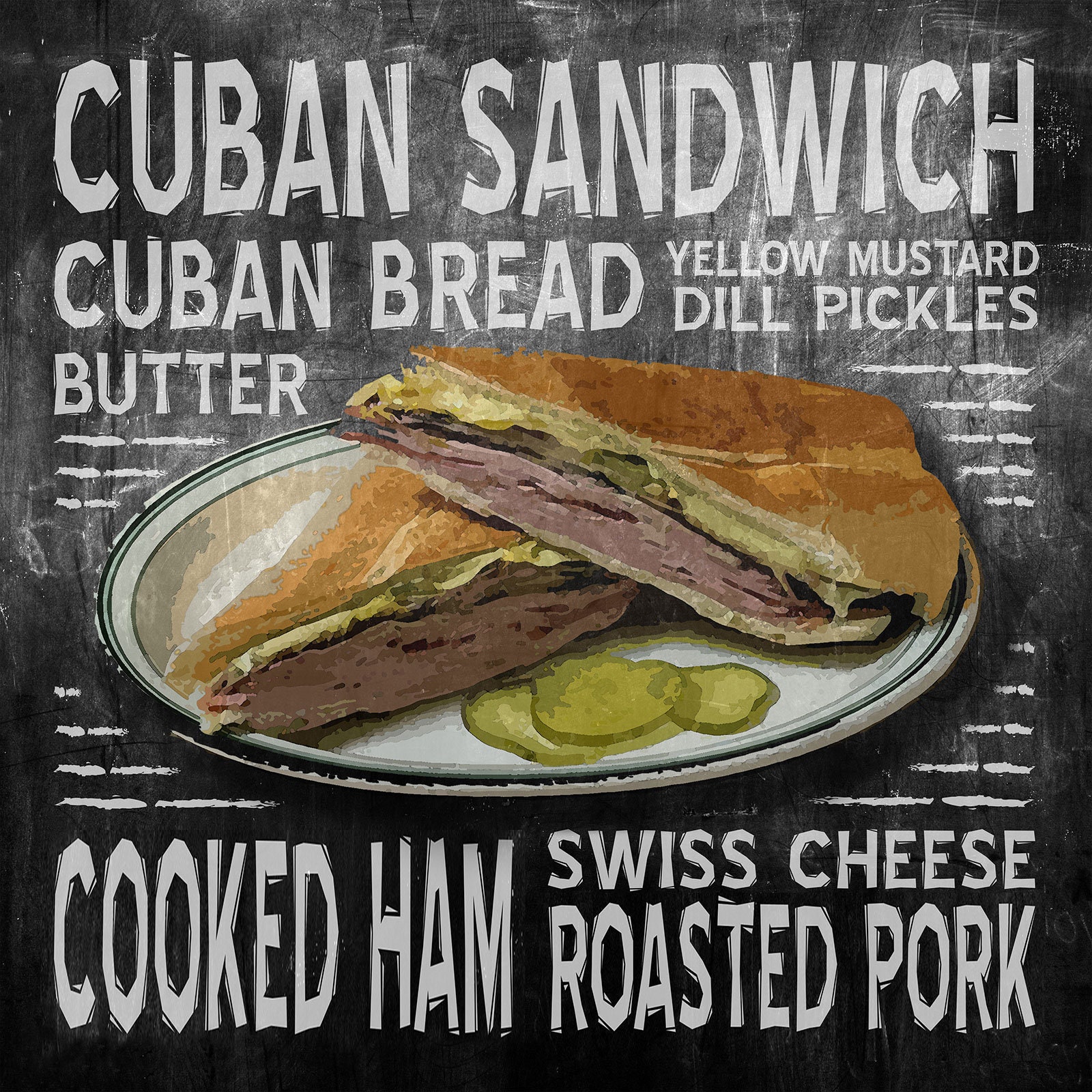 Cuban Sandwich Word Art Poster Modern Contemporary Home Wall - Etsy