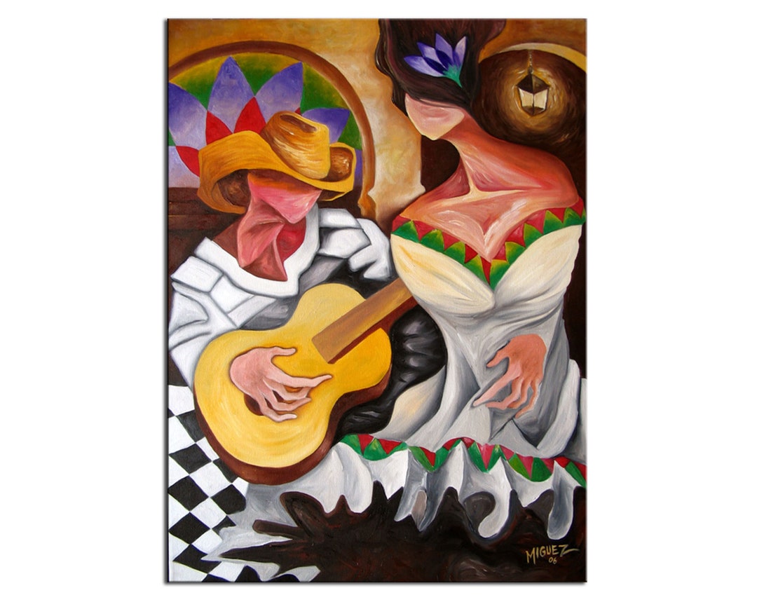 Troubadour and Rumbera. Painting. Art Print. Available on Stretched ...