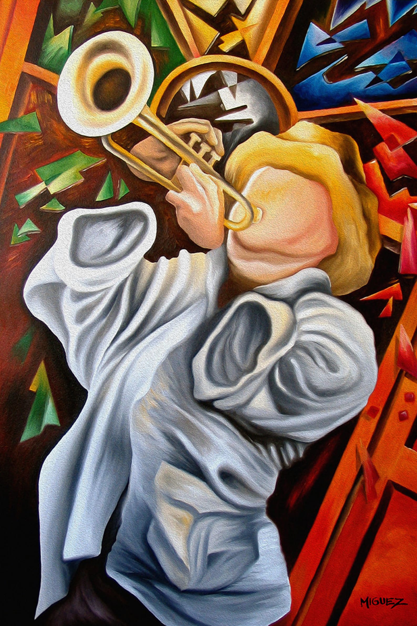 Stretched Canvas Print Trumpet Jazz Painting Reproduction - Etsy