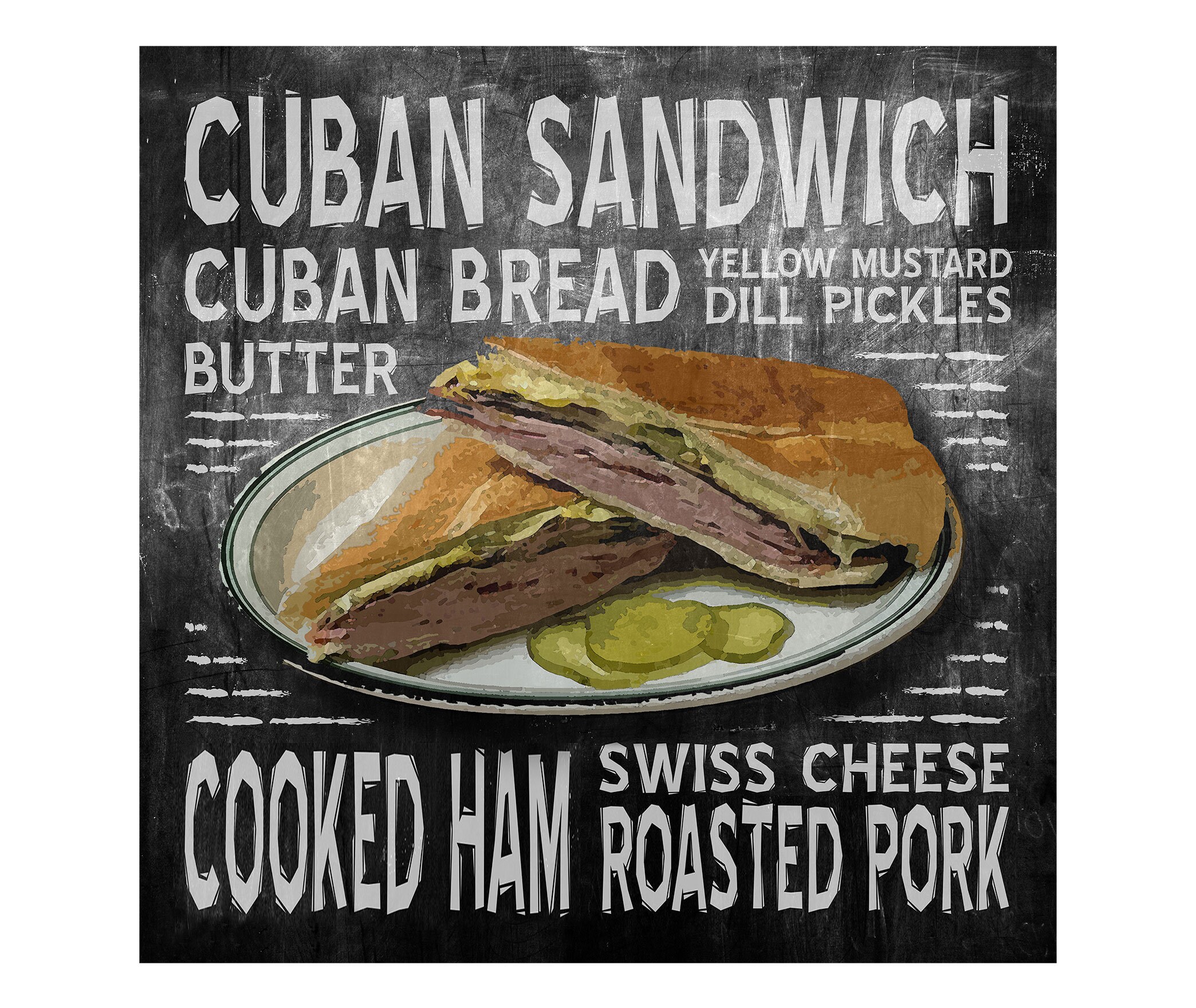 Cuban Sandwich Word Art Poster Modern Contemporary Home Wall - Etsy