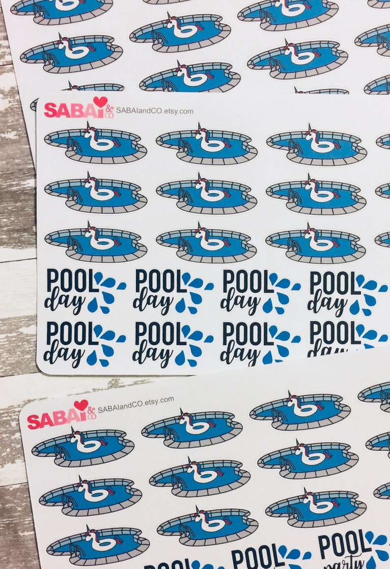 Swimming Pool Sticker Pool Party Pool Day Doodle Sticker - Etsy