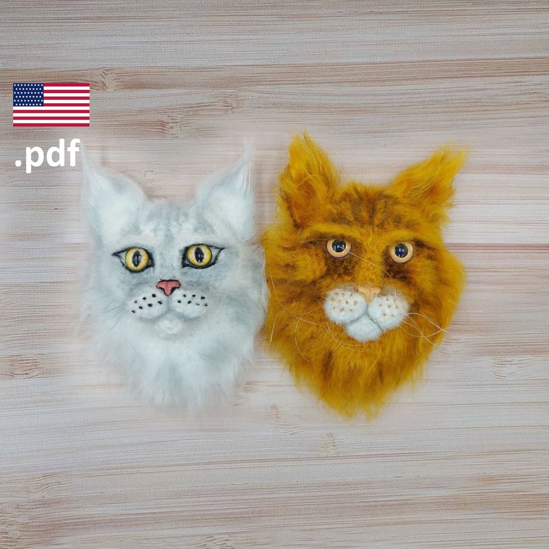Crochet Magnet Maine Coon Cat PATTERN in English Tutorial PDF Crochet ...