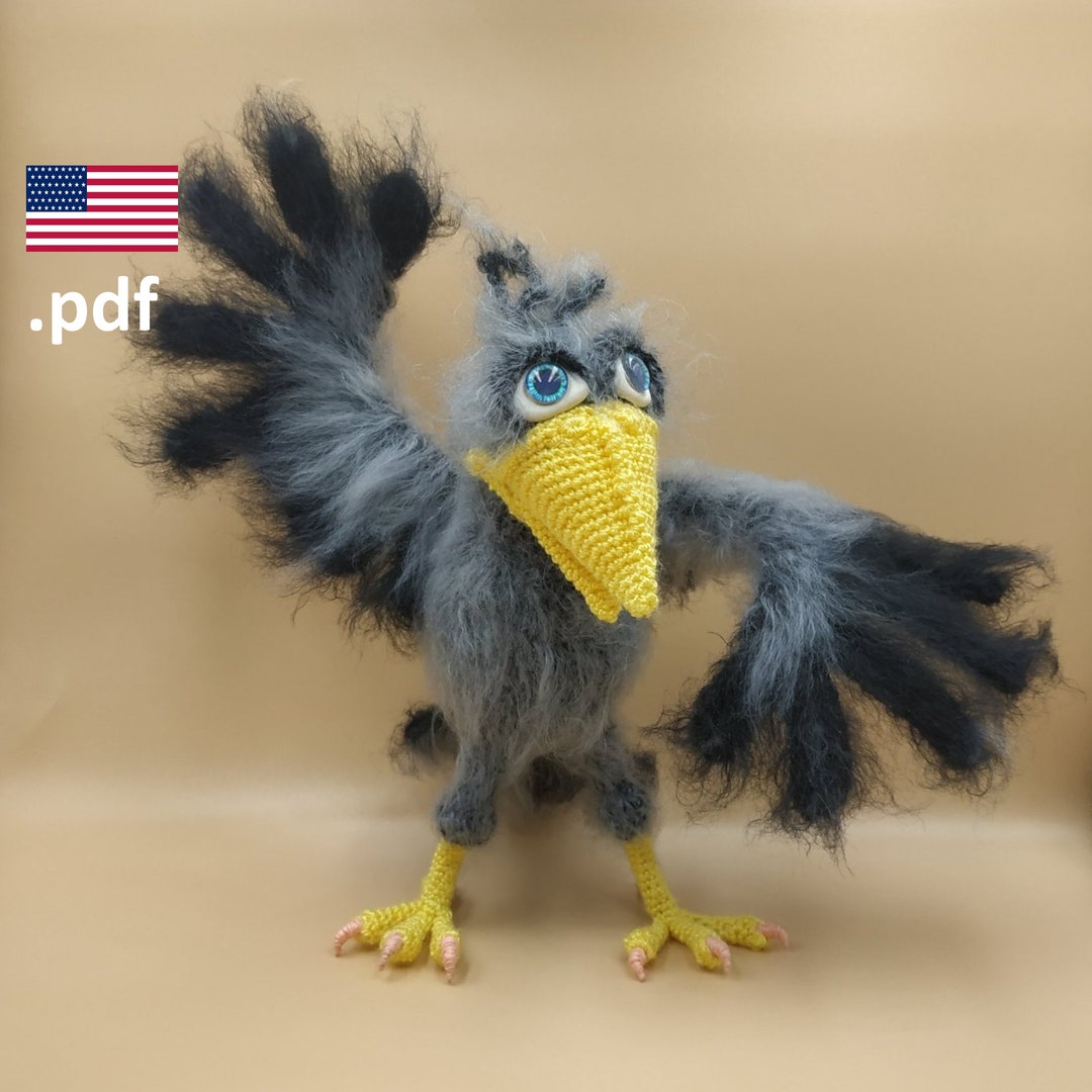 Crochet Crow PATTERN in English Tutorial PDF Raven Crochet DIY Gift for ...