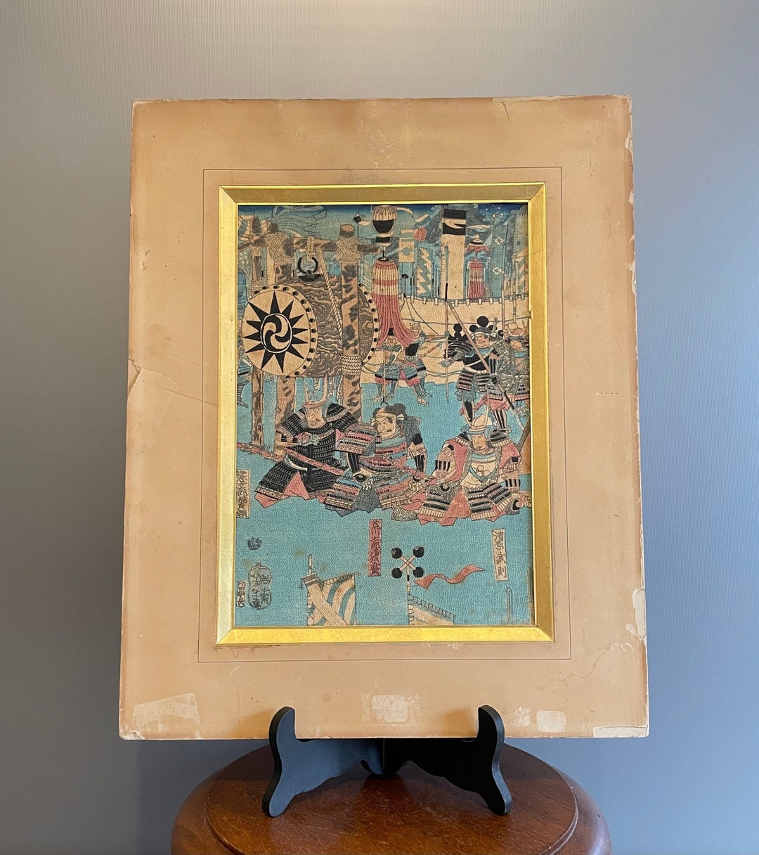 Old and Rare Japanese Print Chuban Tate-e Scene 3 Decor Crouching ...