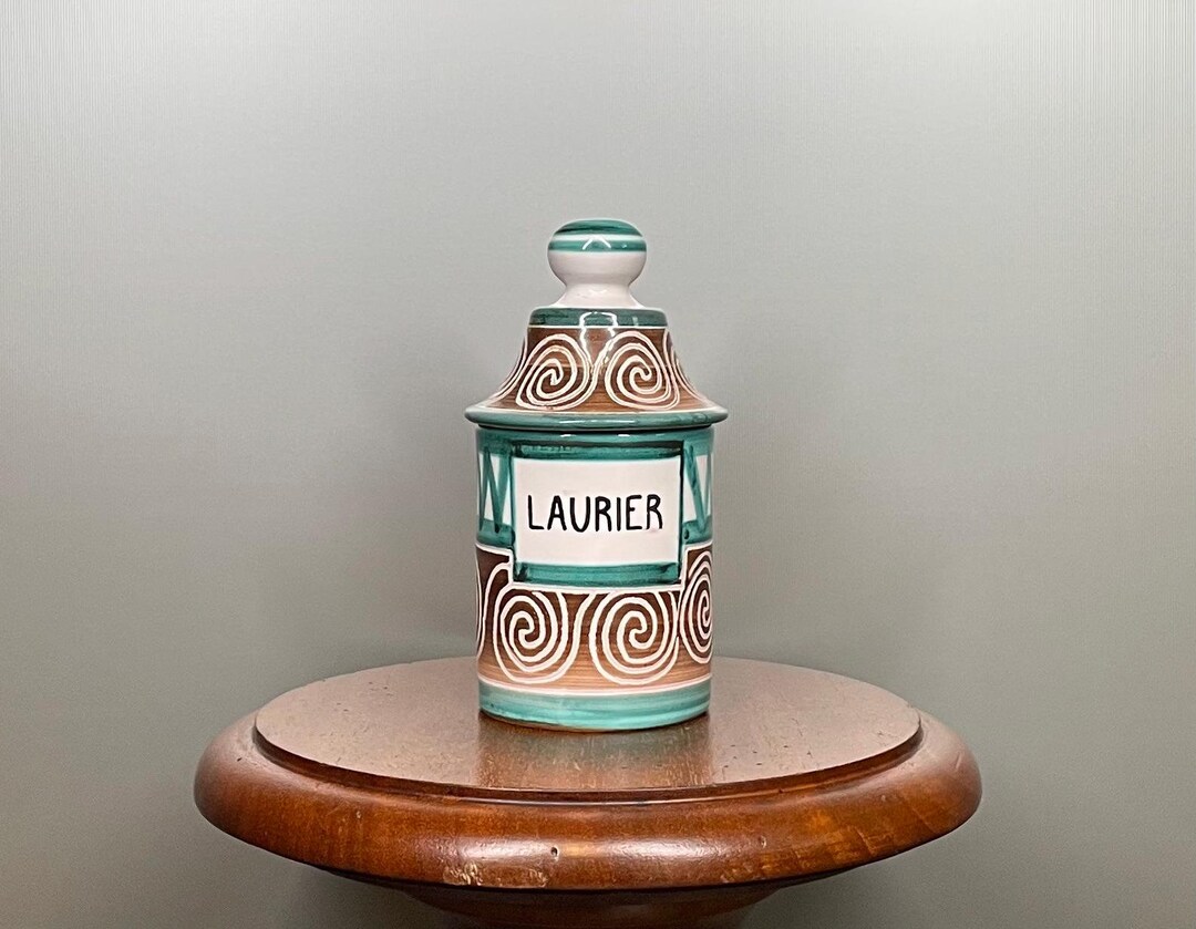 Antique and Rare Covered Ceramic Laurier Spice Jar From Robert Picault ...