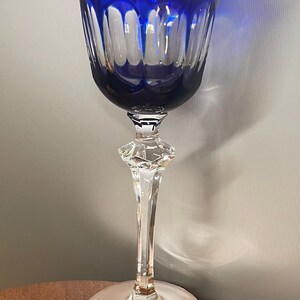 Antique and Rare Cobalt Blue Paris Crystal Stemmed Glass, Faceted, Late ...