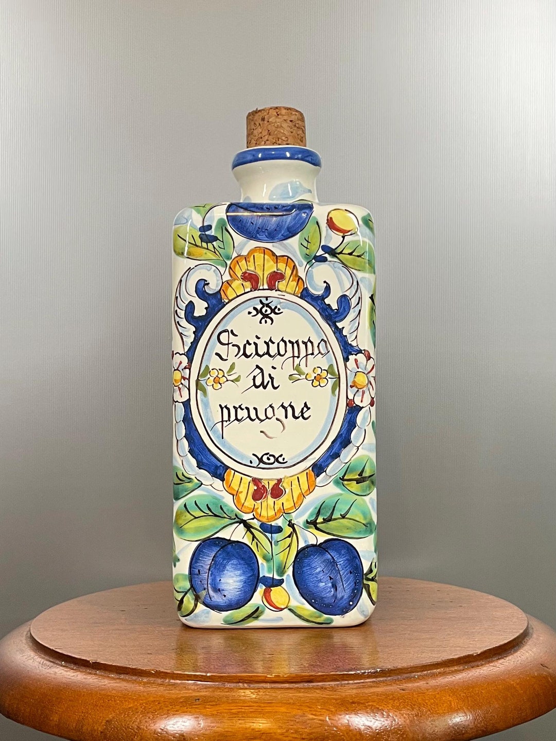 Antique and Rare Italian Ceramic Bottle Plum Syrup Sciroppo Di Prugne ...