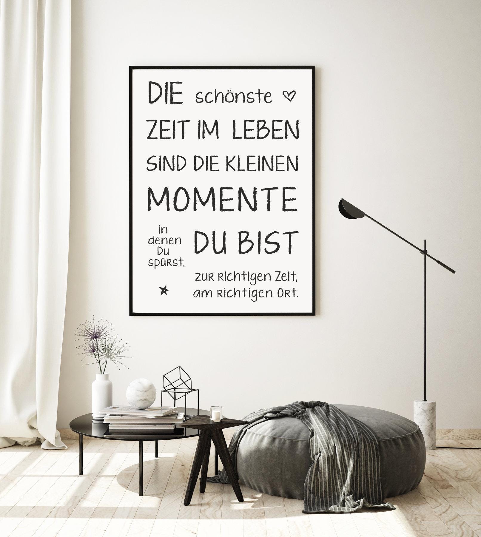 Poster Spruch "Die schönste Zeit im Leben", glückliche Momente | für ...