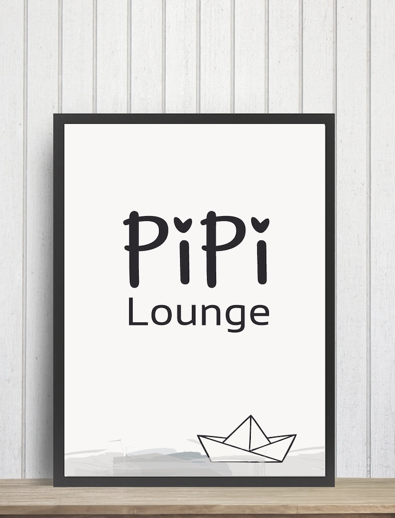 Poster Picture Print Saying "pipi Lounge" for Toilet / Toilet, Quiet ...