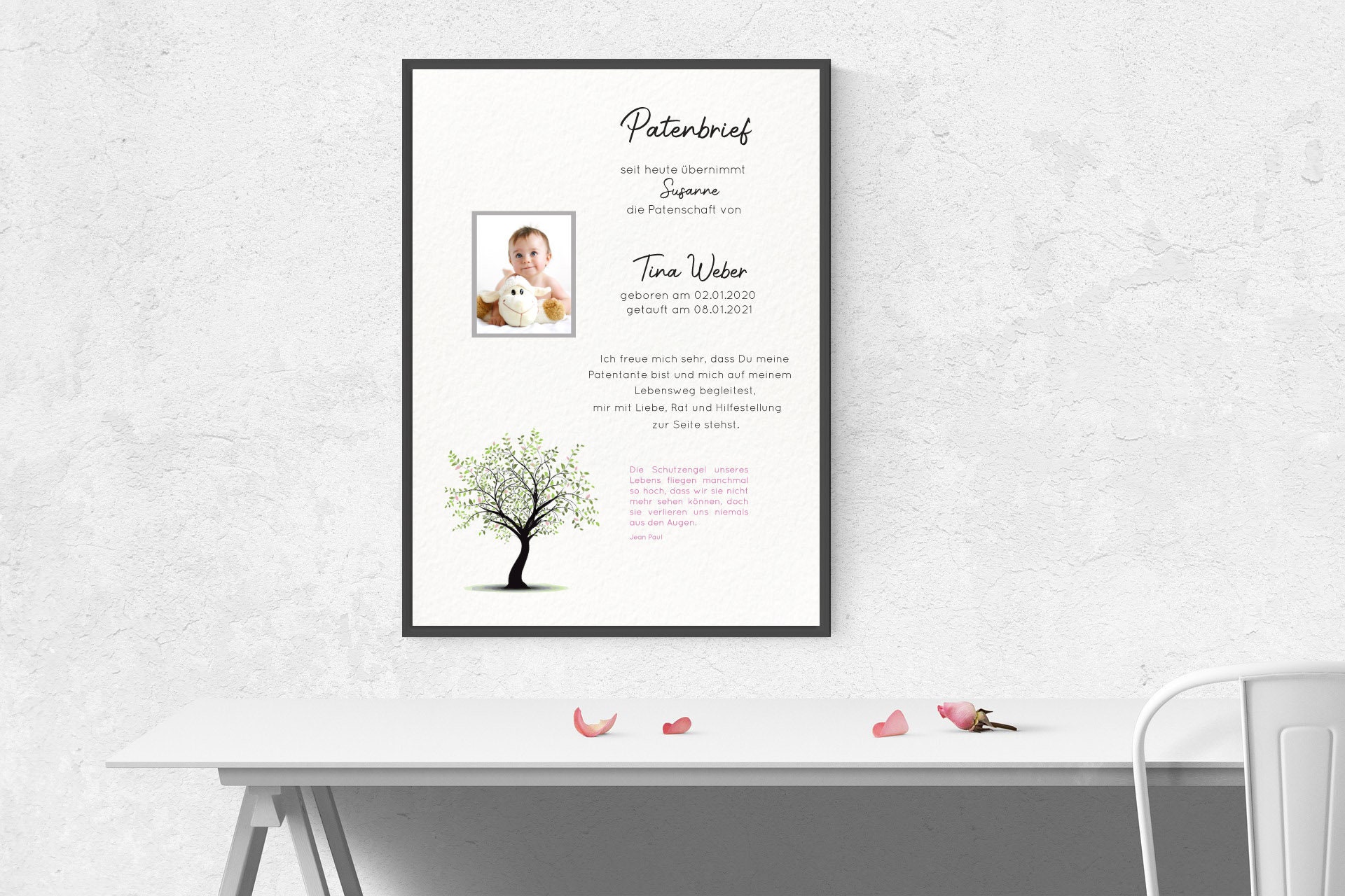 GODFATHER LETTER Baptismal Letter Baptismal Gift Tree of | Etsy