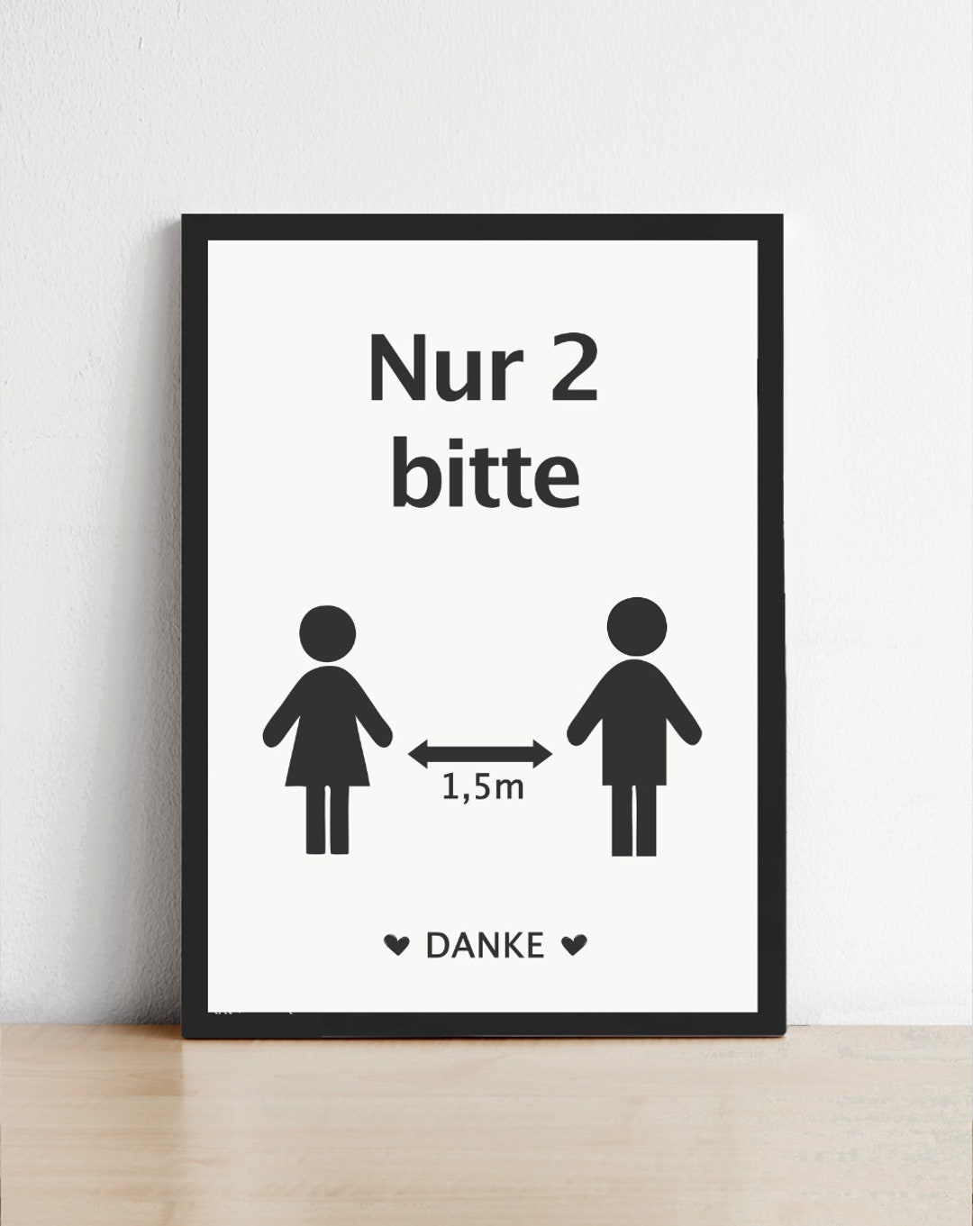 Poster only 2 People Please Message Shop Sign 1.5 M Distance Hygiene ...