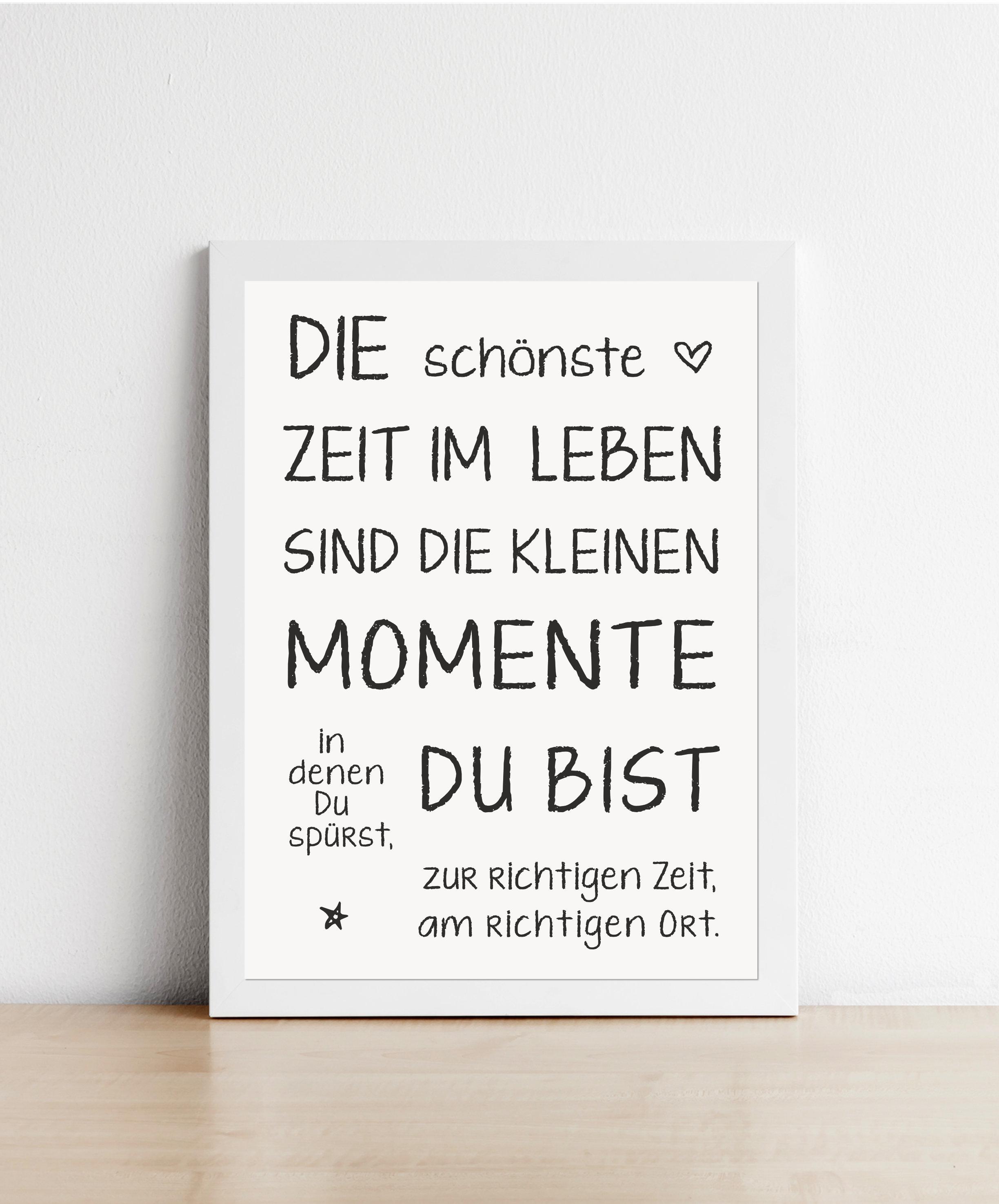 Poster Spruch "Die schönste Zeit im Leben", glückliche Momente | für ...