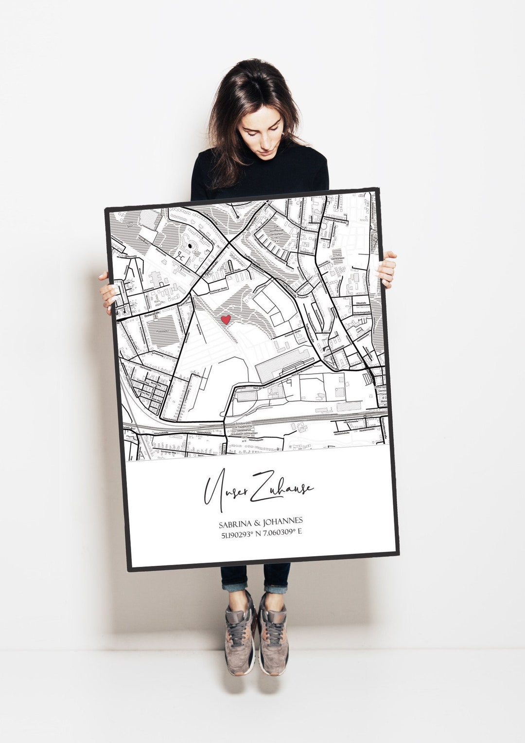 Poster City Map | Personalized Coordinates Picture Home | Art Print in ...