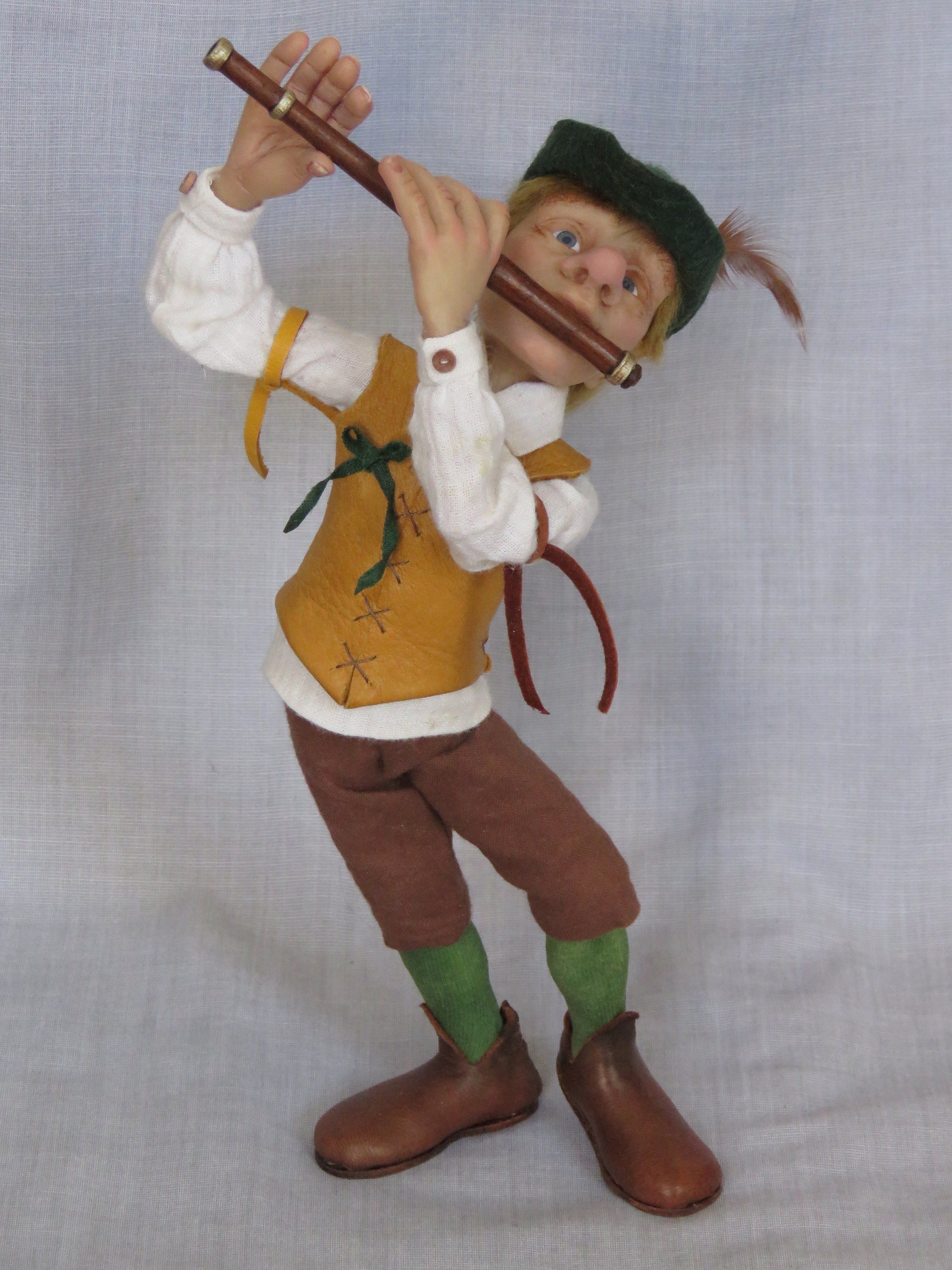 Enda the Flute-playing Elf OOAK Polymer Clay Fairy Art Doll - Etsy