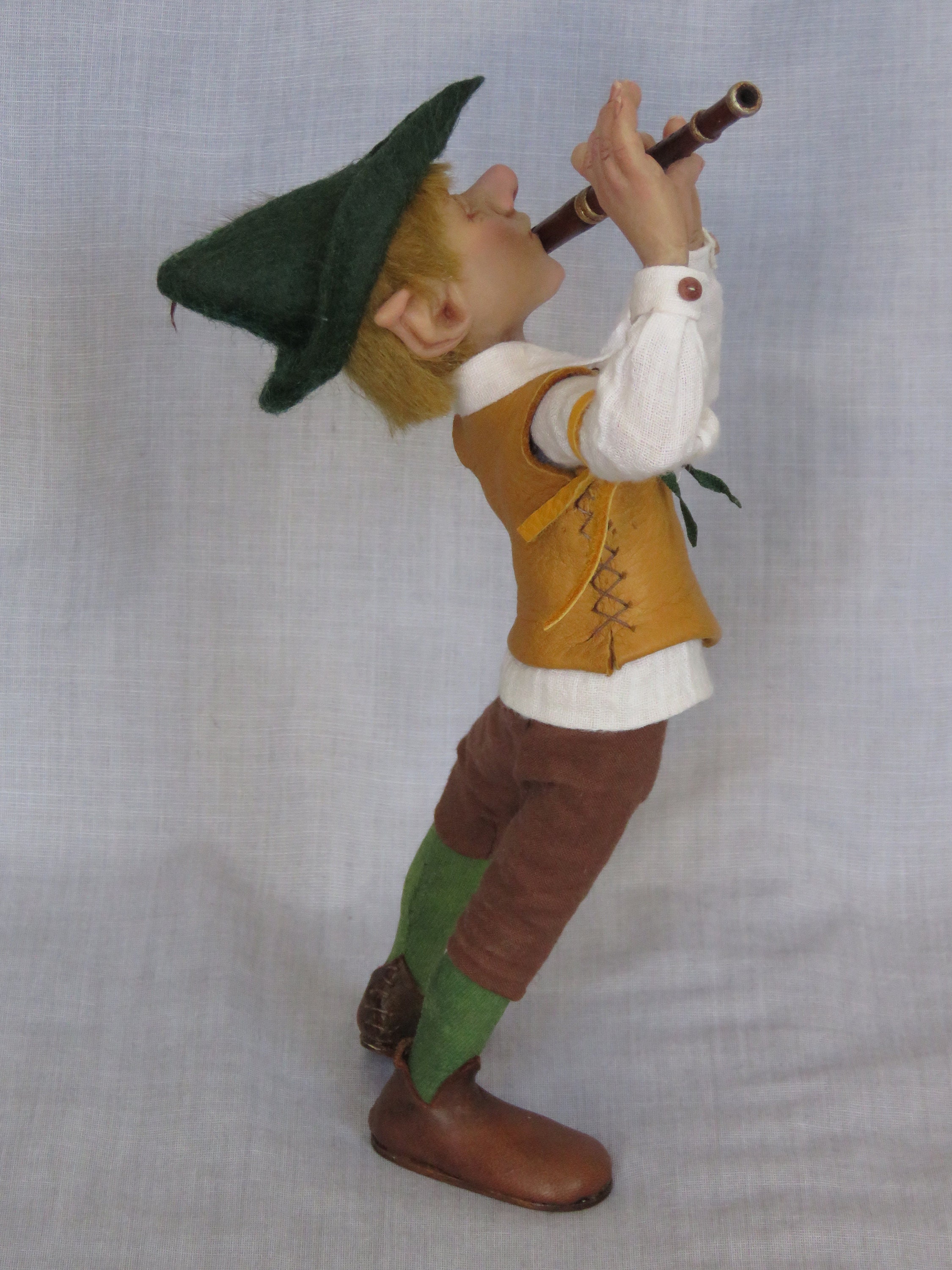 Enda the Flute-playing Elf OOAK Polymer Clay Fairy Art Doll - Etsy