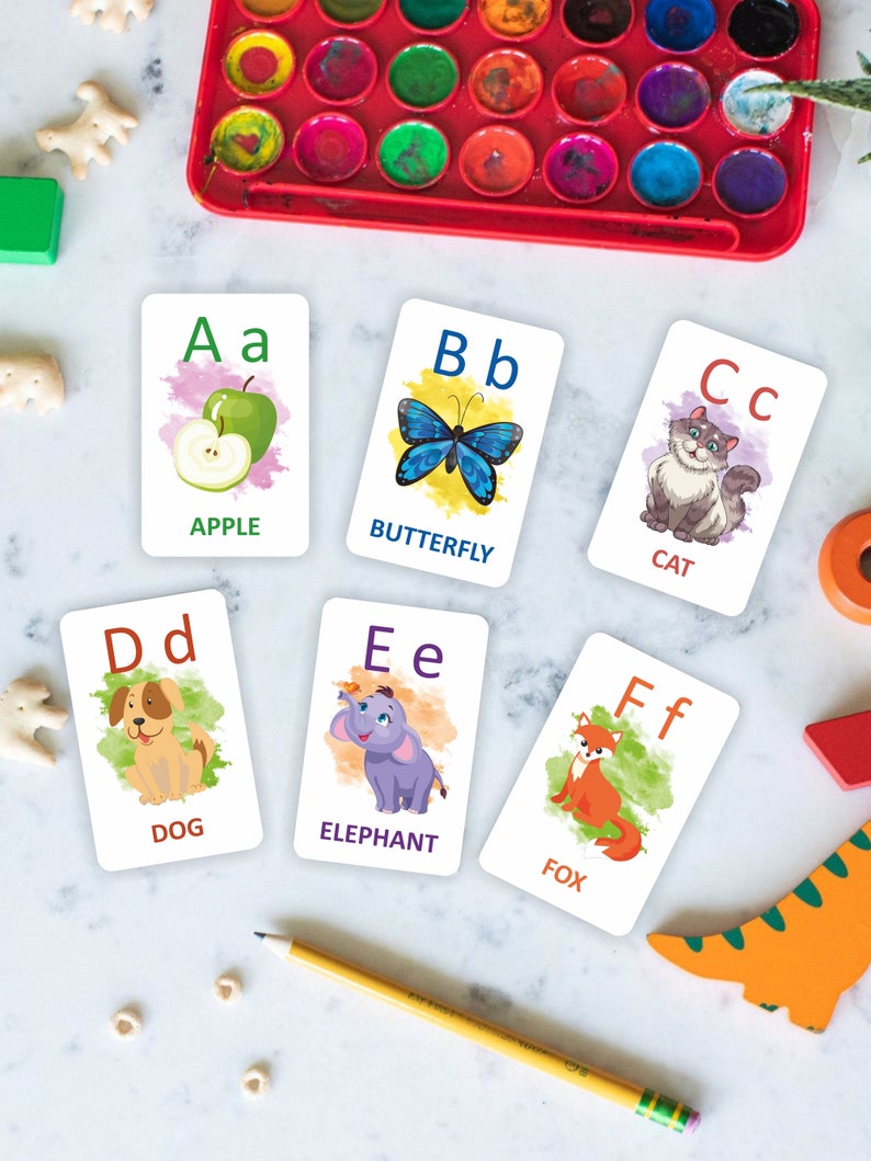 Alphabet Flash Cards / ABC Printable Flashcards / Toddler & Preschool ...