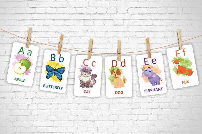 Alphabet Flash Cards / ABC Printable Flashcards / Toddler & Preschool ...