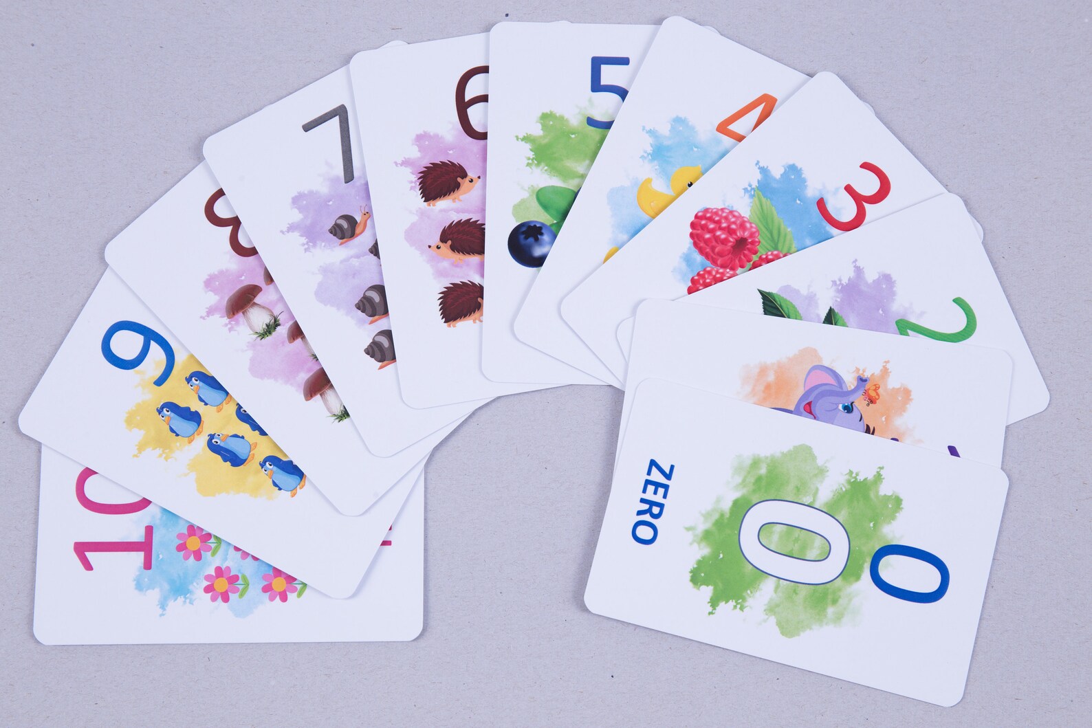 Number Flash Cards 1 to 10 Numbers, Counting Cards, Kids Education ...