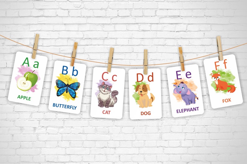 Alphabet Flash Cards / ABC Printable Flashcards / Toddler & - Etsy