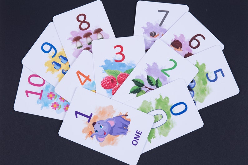 Tarjetas didácticas numéricas del 1 al 10 Números, Tarjetas para contar ...
