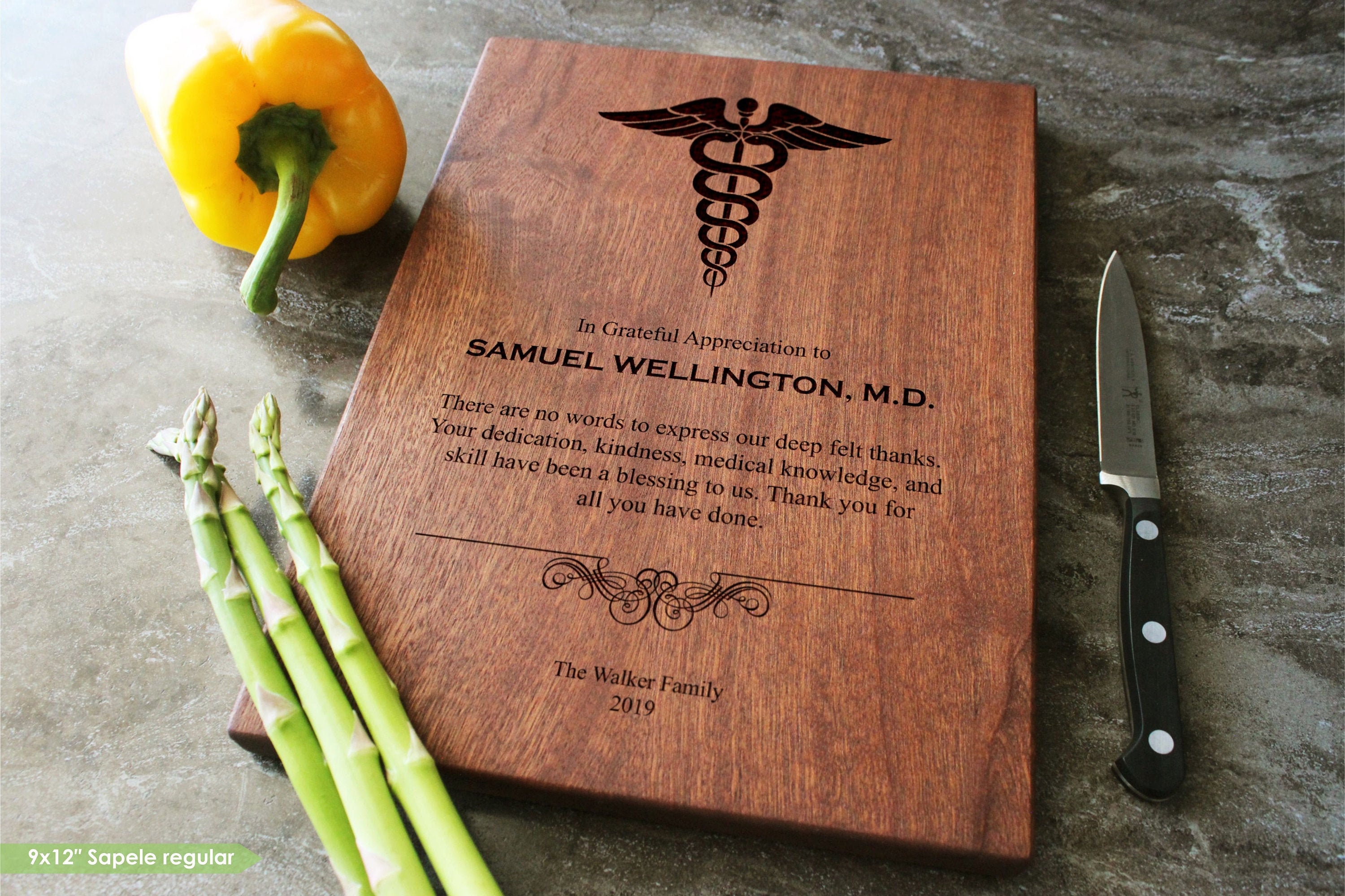 Personalized Engraved Cutting Board With Medical Design for - Etsy