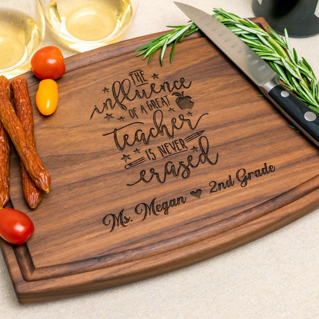 Personalized, Engraved Cutting Board With Great Teacher Design for ...