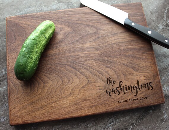 Personalized Engraved Cutting Board With Retro Cursive Name | Etsy