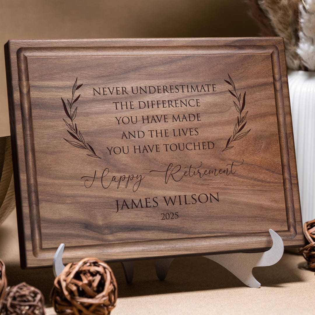Happy Retirement Personalized Cutting Board, Appreciation, Farewell ...