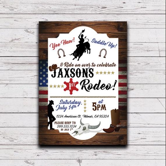 First Rodeo Invitation Printable Birthday Invitation Etsy
